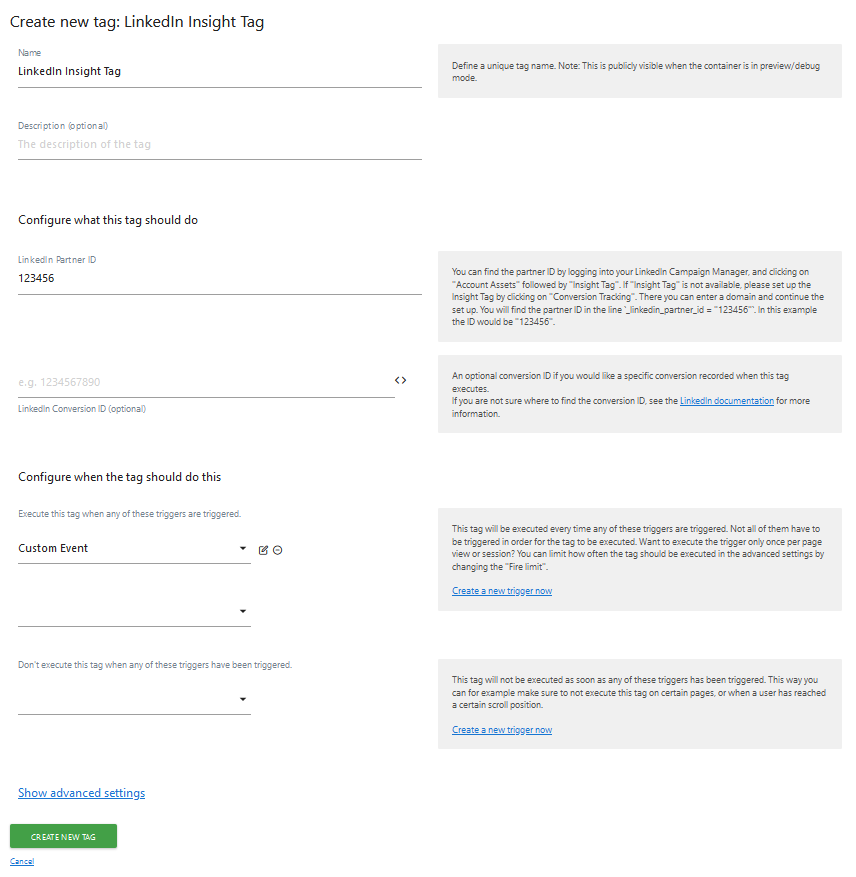 How to configure the LinkedIn Insights Tag in Matomo Tag Manager FAQ ...