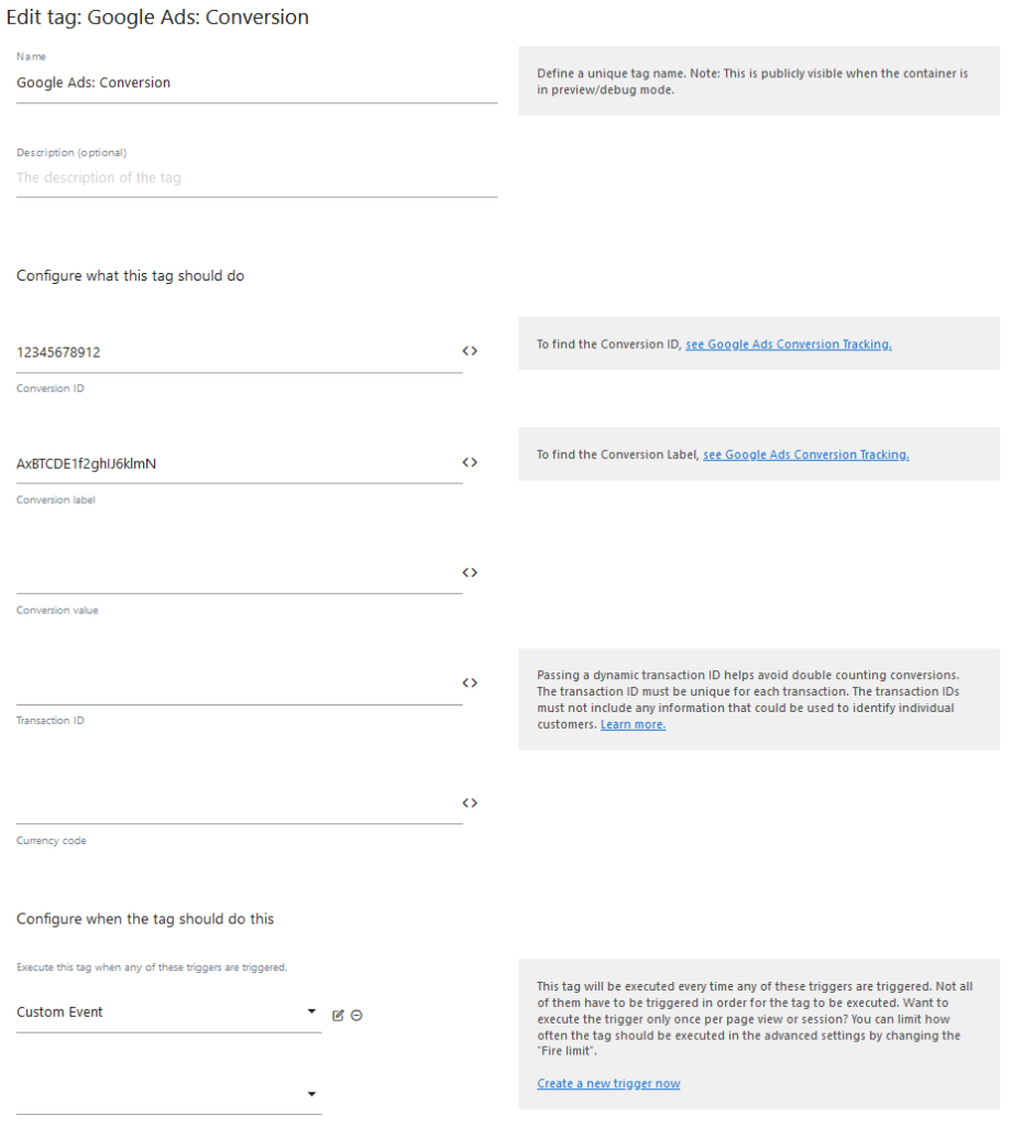 How to configure the Google Ads Conversion Tag in Matomo Tag Manager ... How to configure the Google Ads Conversion Tag in Matomo Tag Manager ...