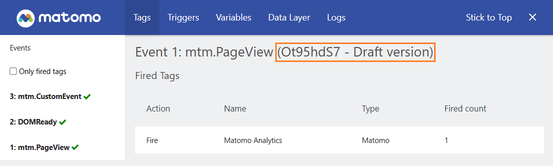 What is the Draft version in Matomo Tag Manager? FAQ - Tag Manager - Matomo Analytics Platform